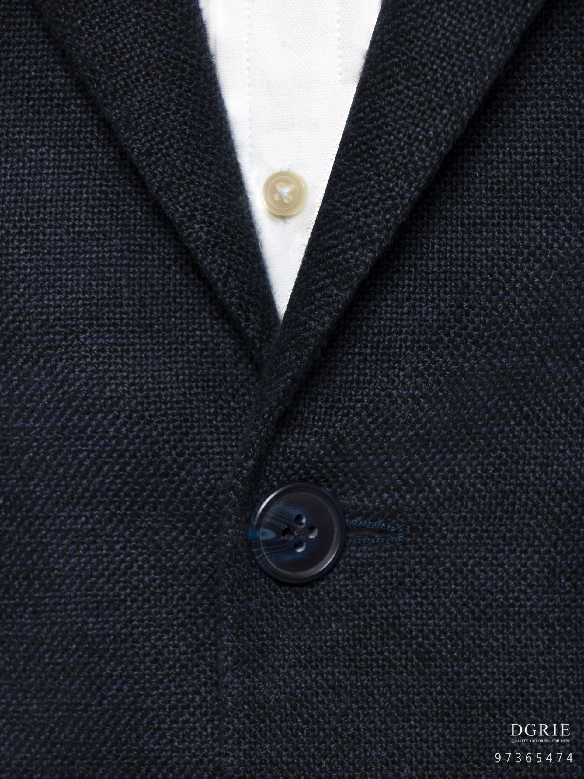 Navy Blue Hopsack R/D Half Lining Jacket-แจ็คเก็ตสูทสีกรม - DGRIE - SHOP